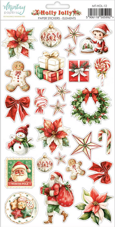 Holly Jolly Paper Stickers - Elements – Crafters Wonderland