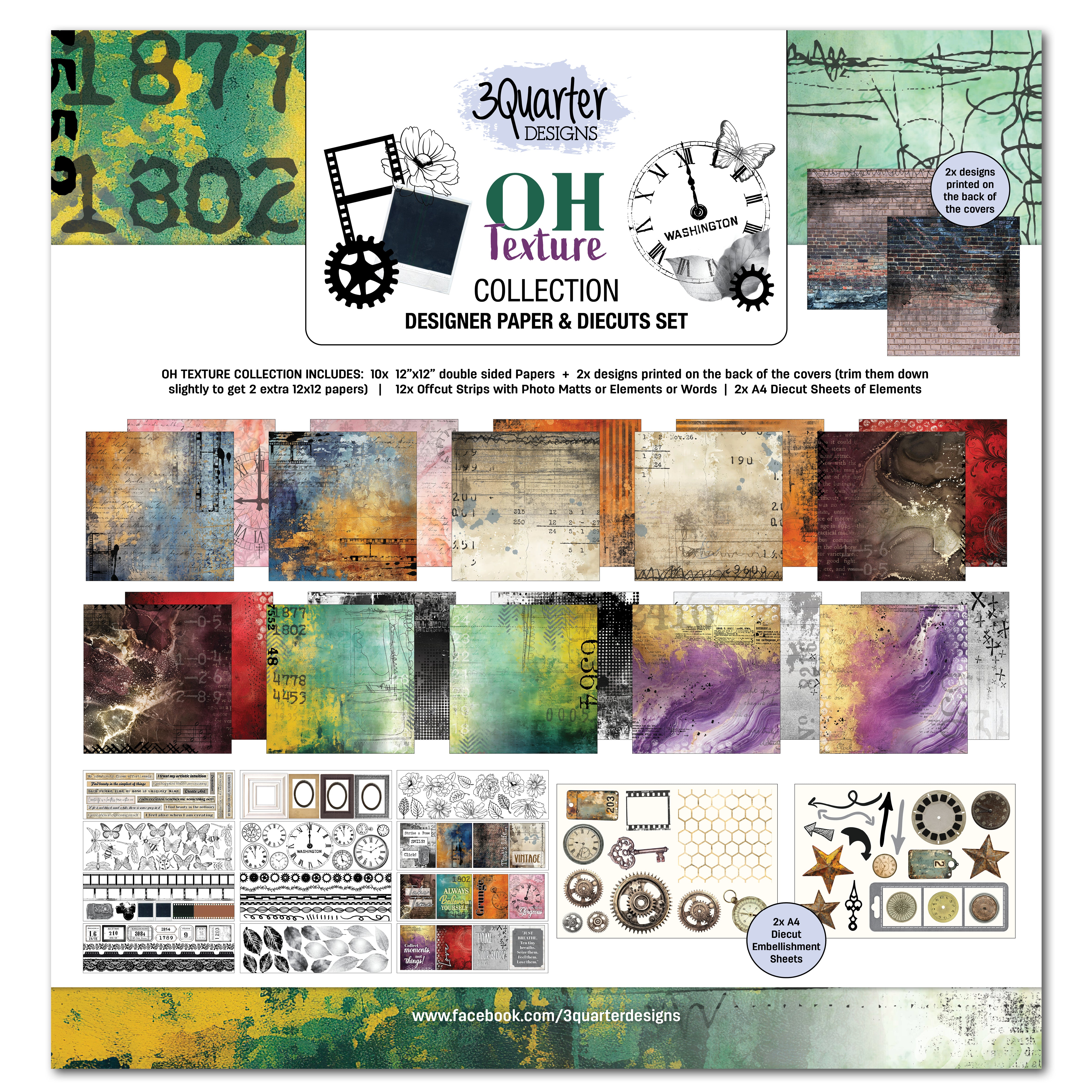 Oh Texture 12x12 Collection Pack - 3Quarter Designs – Crafters Wonderland